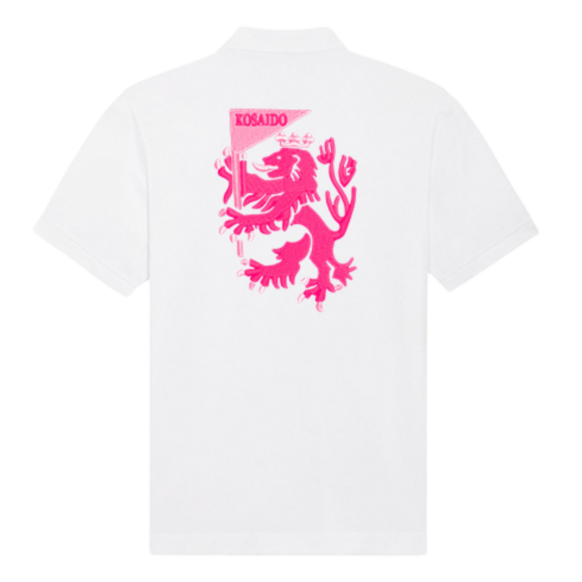 Bubble Pink Lion White Polo - Kosaido